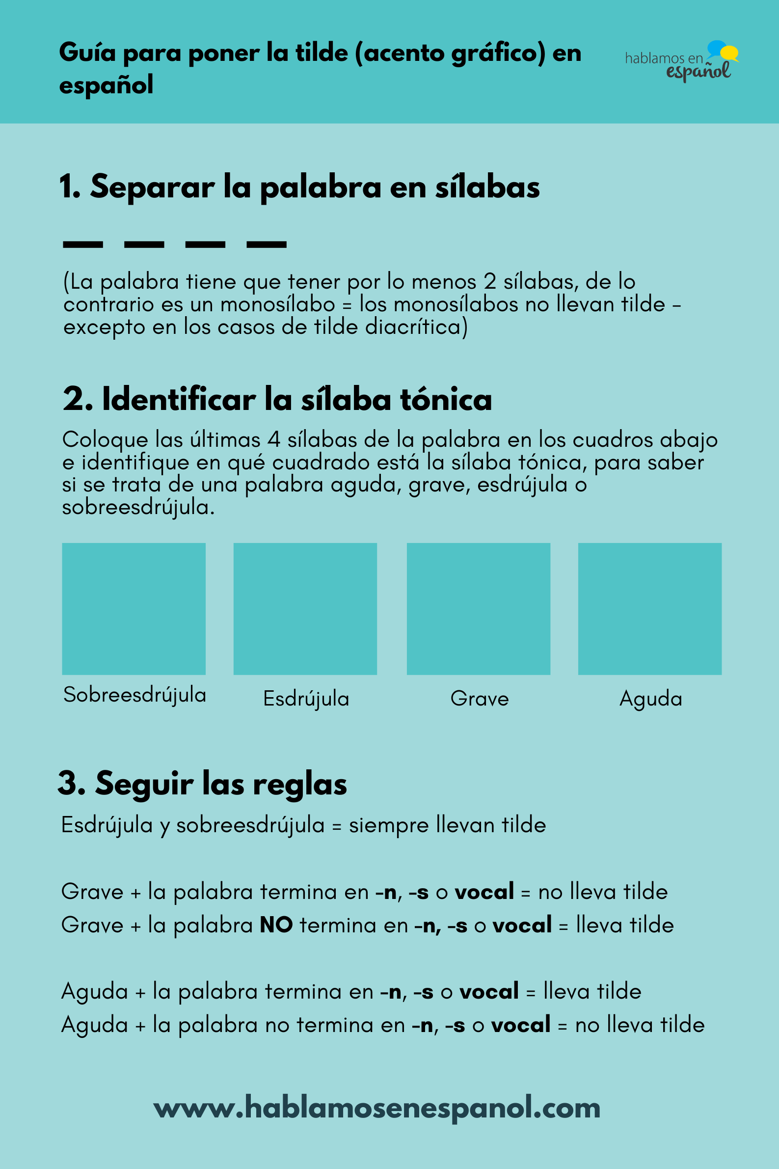 La tilde (acento) en español – Hablamos en español